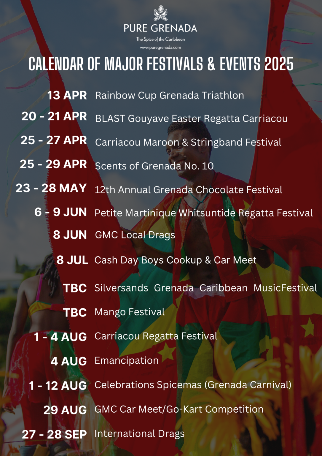 Grenada Calendar of Events - Grenada Travel Expert